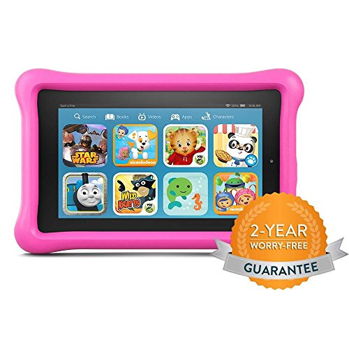 Fire Kids Edition Tablet, 7" Display, Wi-Fi, 16 GB, Pink Kid-Proof Cas