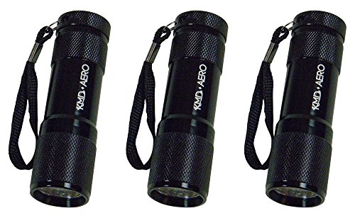 KMD Aero Red Light LED Black Aluminum Aviator Flashlight Preserves Nig